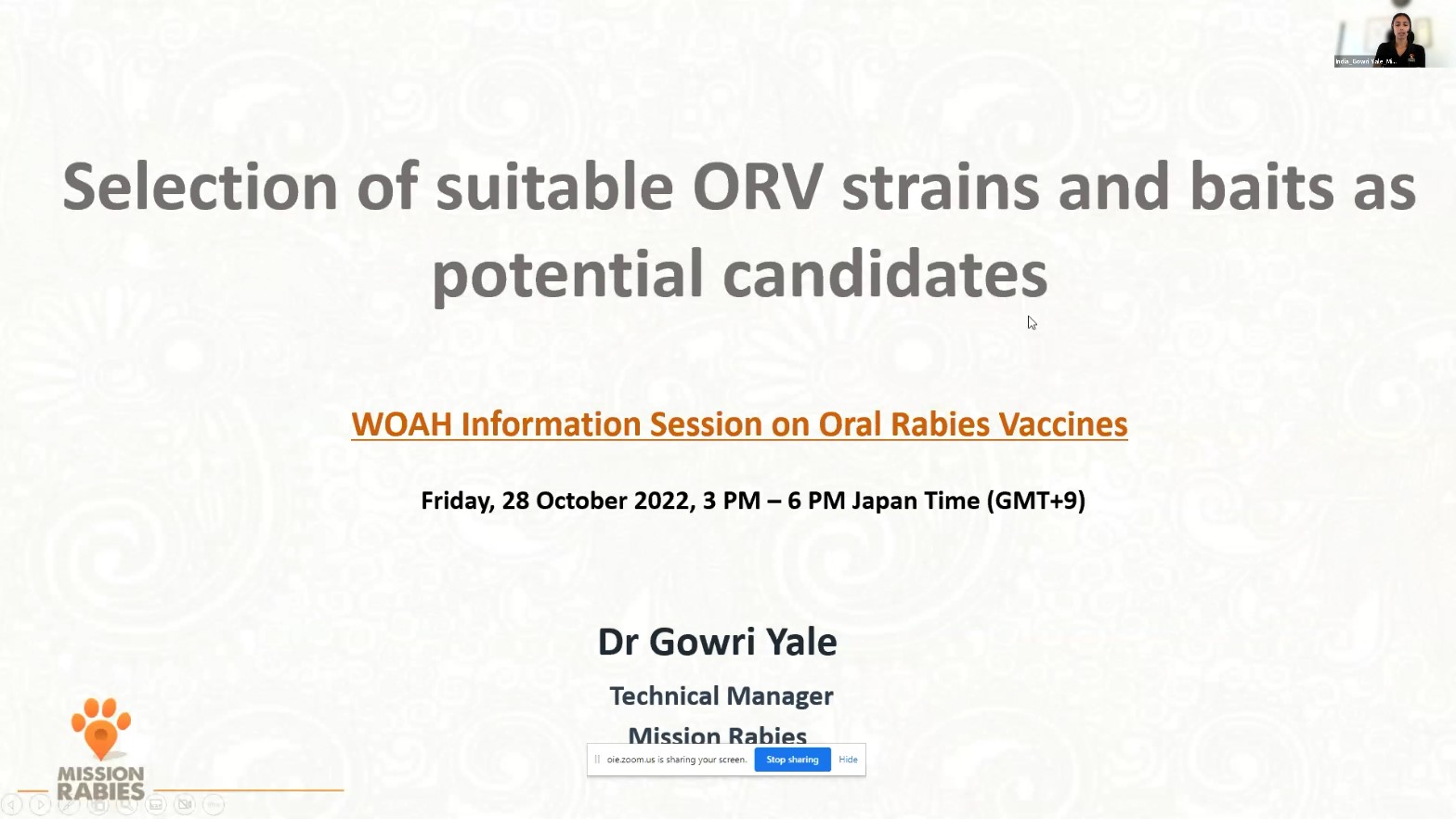 Information Session on Oral Rabies Vaccines (ORVs) - WOAH - Asia