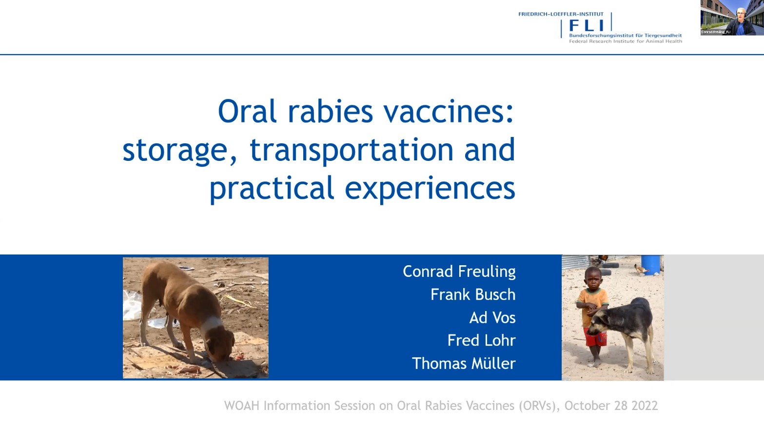 Information Session on Oral Rabies Vaccines (ORVs) - WOAH - Asia