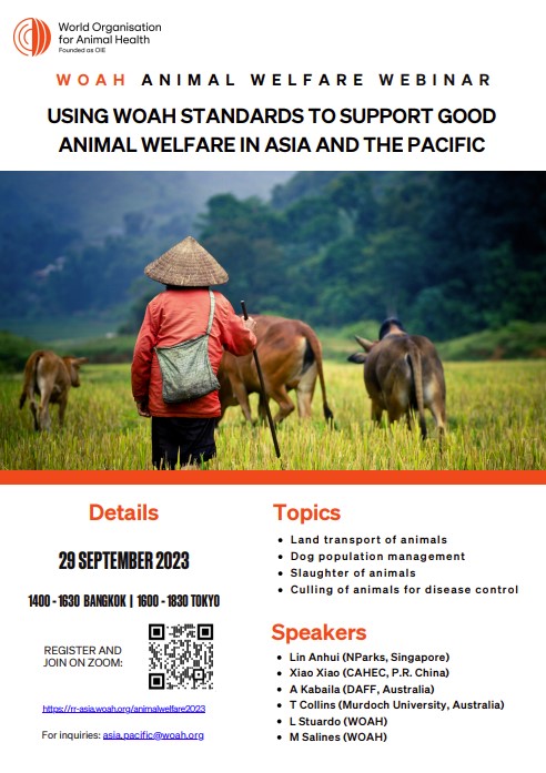 Using WOAH Standards to support animal welfare in the region - WOAH - Asia